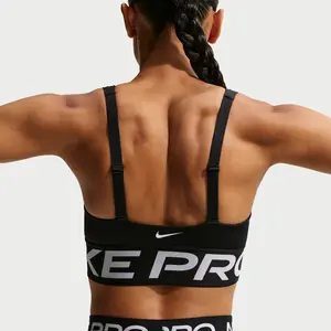 Nike Pro Indy Plunge Medium-support Padded Sports Bra - Black