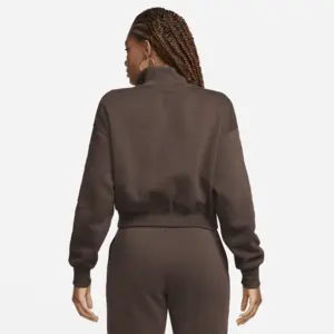 Nike Sportswear Phoenix Fleece 1/4-zip Cropped Sweatshirt - Brown