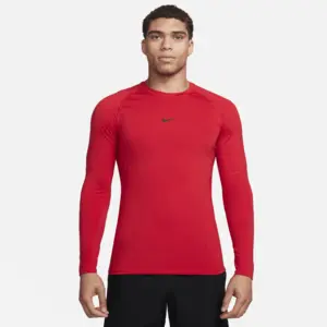 Nike Pro Dri-fit Slim Long-sleeve Fitness Top - Red