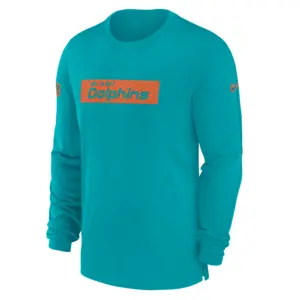 Nike Miami Dolphins Sideline Player Team Issue Dri-fit Long-sleeve Top - Green