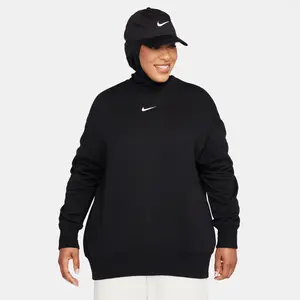 Nike Phoenix Fleece Oversized Crew-neck Sweatshirt - Black