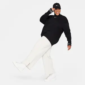 Nike Phoenix Fleece Oversized Crew-neck Sweatshirt - Black