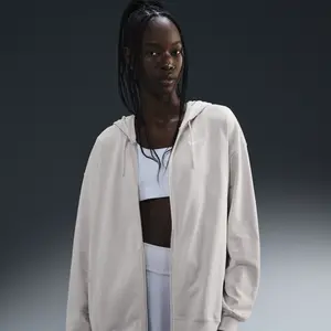 Nike Sportswear Oversized Jersey Full-zip Hoodie - Brown