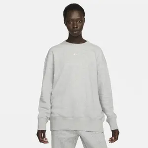 Nike Phoenix Fleece Oversized Crew-neck Sweatshirt - Grey