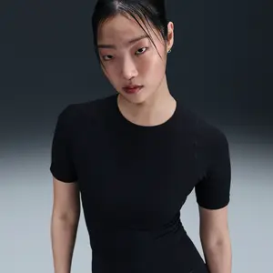 Nike Zenvy Rib Dri-FIT Short-Sleeve Top Black