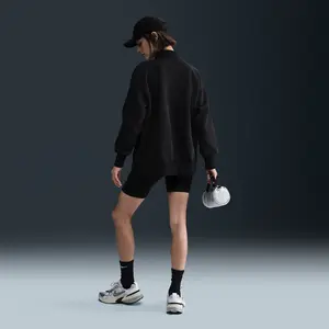 Nike Sportswear Phoenix Fleece Oversized 1/4-zip Long Sweatshirt - Black