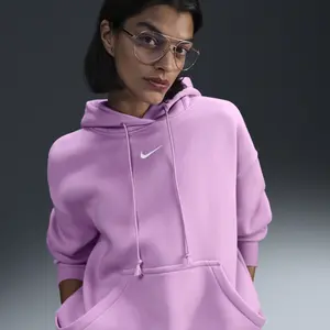 Nike Sportswear Phoenix Fleece Oversized Pullover Hoodie Pink