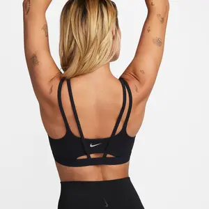 Nike Zenvy Strappy Light-support Padded Sports Bra - Black