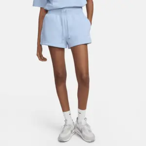 Nike Sportswear Phoenix Fleece High-waisted Loose Shorts - Blue