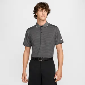 Nike Tour Dri-fit Striped Golf Polo - Black