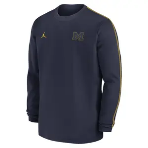 JORDAN Michigan Wolverines Sideline Coach Long-sleeve Top