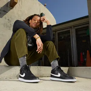 Nike Court Vision Mid Next Nature Sneakers - Black