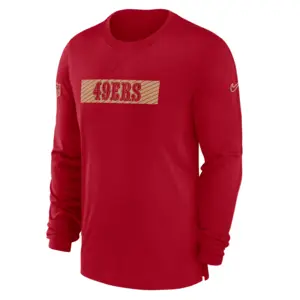 Nike San Francisco 49ers Sideline Player Team Issue Dri-fit Long-sleeve Top - Red