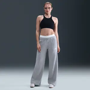 Nike Sportswear Club Fleece Mid-rise Wide-leg Sweatpants - Grey