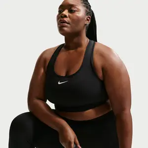 Nike Swoosh Medium Support Padded Sports Bra - Black
