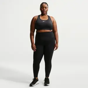 Nike Swoosh Medium Support Padded Sports Bra - Black