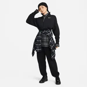 Nike Sportswear Phoenix Fleece 1/4-zip Cropped Sweatshirt - Black