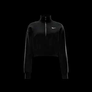 Nike Sportswear Phoenix Fleece 1/4-zip Cropped Sweatshirt - Black