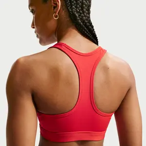 Nike Swoosh Medium-support Padded Sports Bra - Red