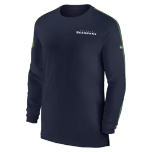 Nike Seattle Seahawks Sideline Coach Dri-fit Nfl Long-sleeve Top - Blue