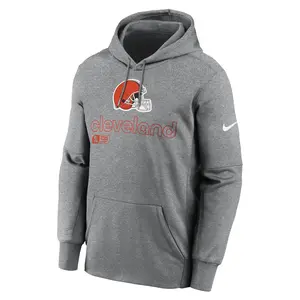 Nike Nfl Cleveland Browns Therma Pullover Hoodie - Grey