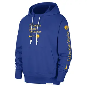 Nike Golden State Warriors Standard Issue Courtside Dri-fit Nba Hoodie - Blue