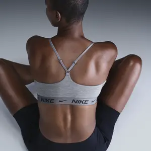 Nike Indy Light Support Padded Adjustable Sports Bra - Grey