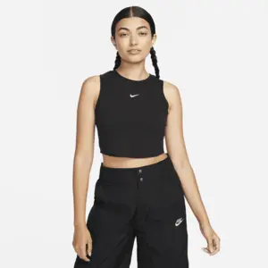 Nike Sportswear Chill Knit Tight Cropped Mini-rib Tank Top - Black