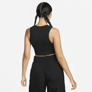 Nike Sportswear Chill Knit Tight Cropped Mini-rib Tank Top - Black