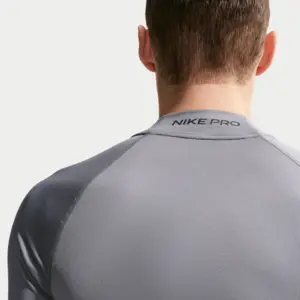 Nike Pro Dri-fit Mock-neck Long-sleeve Top - Grey