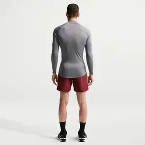 Nike Pro Dri-fit Mock-neck Long-sleeve Top - Grey