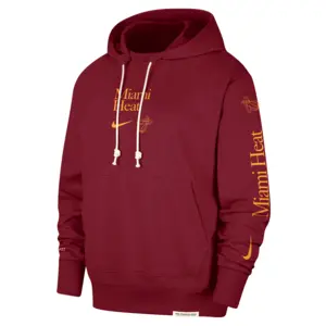 Nike Miami Heat Standard Issue Courtside Dri-fit Nba Hoodie - Red