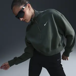 Nike Sportswear Phoenix Fleece 1/4-Zip Cropped Sweatshirt Green