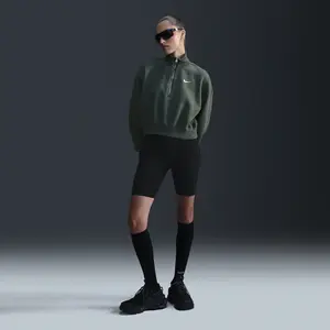 Nike Sportswear Phoenix Fleece 1/4-zip Cropped Sweatshirt - Green