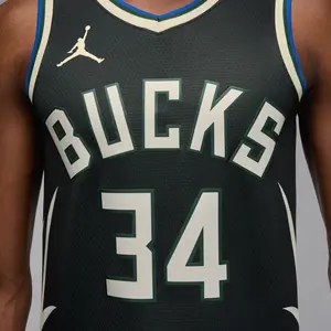 JORDAN Milwaukee Bucks Statement Edition Dri-fit Nba Swingman Jersey - Black