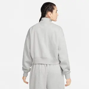 Nike Sportswear Phoenix Fleece 1/4-zip Cropped Sweatshirt - Grey