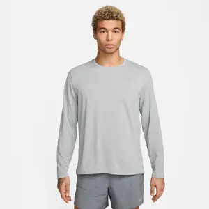 Nike Miler Dri-fit Uv Long-sleeve Running Top - Grey