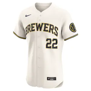 Nike Christian Yelich Milwaukee Brewers Dri-fit Adv Mlb Elite Jersey - Brown