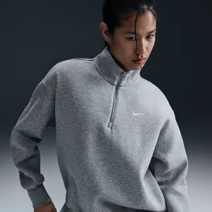 Nike Sportswear Phoenix Fleece Oversized 1/4-Zip Long Sweatshirt Grey