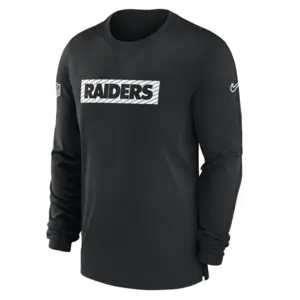 Nike Las Vegas Raiders Sideline Player Team Issue Dri-fit Long-sleeve Top - Black