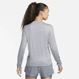 Nike Dri-fit Swift Element Uv Crew-neck Running Top - Grey
