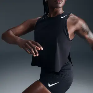 Nike Aeroswift Dri-fit Adv Cropped Running Tank Top - Black
