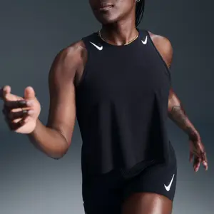 Nike Aeroswift Dri-fit Adv Cropped Running Tank Top - Black