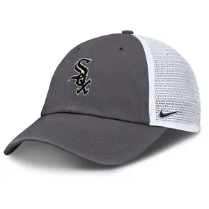 Nike Chicago White Sox Club Mlb Trucker Adjustable Hat - Grey