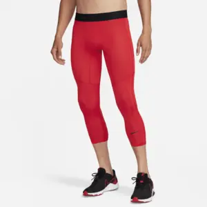 Nike Men's Pro Dri-fit 3/4-length Fitness Tights Red