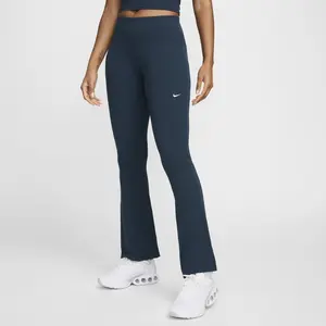 Nike Sportswear Chill Knit Tight Mini-rib Flared Leggings - Blue
