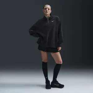 Nike Sportswear Phoenix Fleece Oversized 1/4-zip Polo - Black