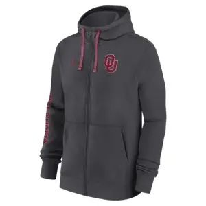 JORDAN Oklahoma Sooners Sideline Team Issue College Full-zip Hoodie - Grey