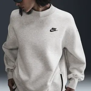 Nike Sportswear Tech Fleece Oversized Crew-neck Sweatshirt - Grey