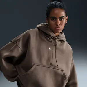 Nike Sportswear Phoenix Fleece Over-Oversized Pullover Hoodie Brown